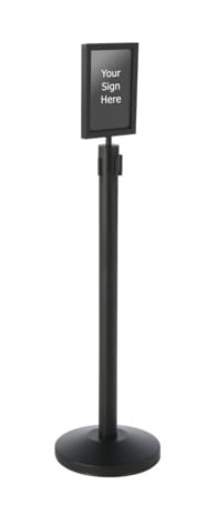 Stanchion Signage Stand with Picture Frame - Event Rentals of Pittsburgh
